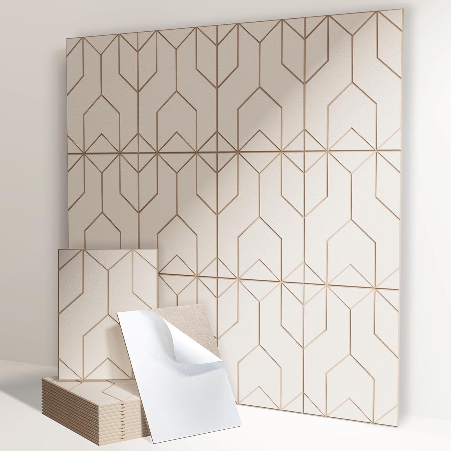 12 Pack Self-Adhesive Felt Acoustic Panels, 11.8 x 15.7 x 0.4 in Sound ...